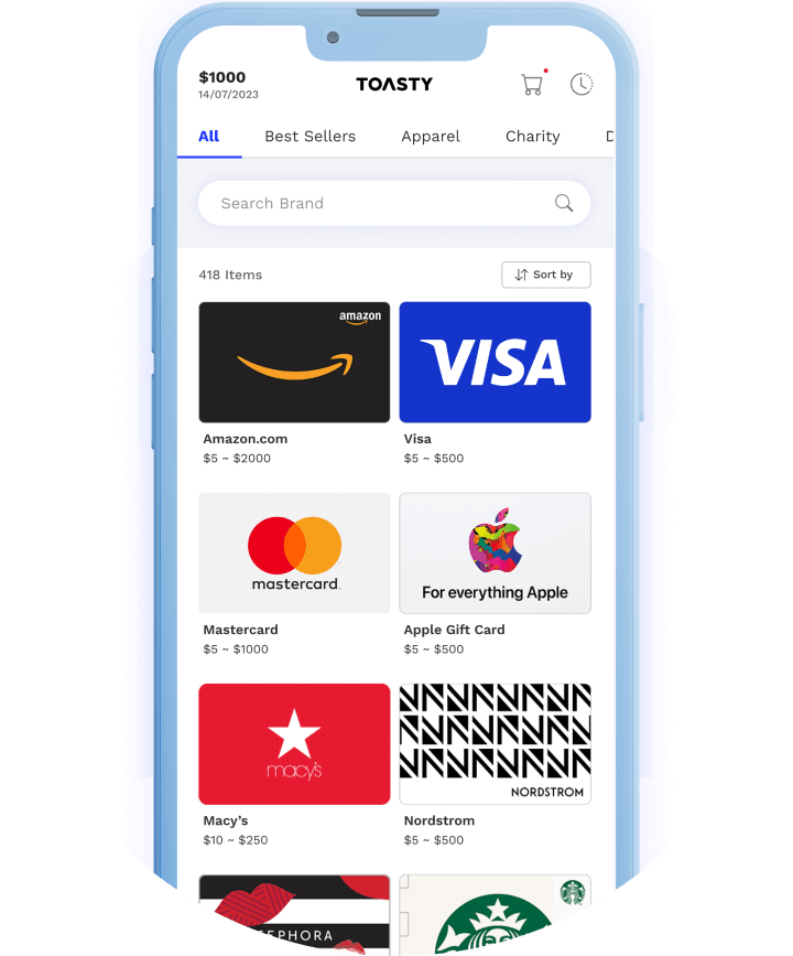 Visa Prepaid Cards | Digital Gift Card Platform | Toasty